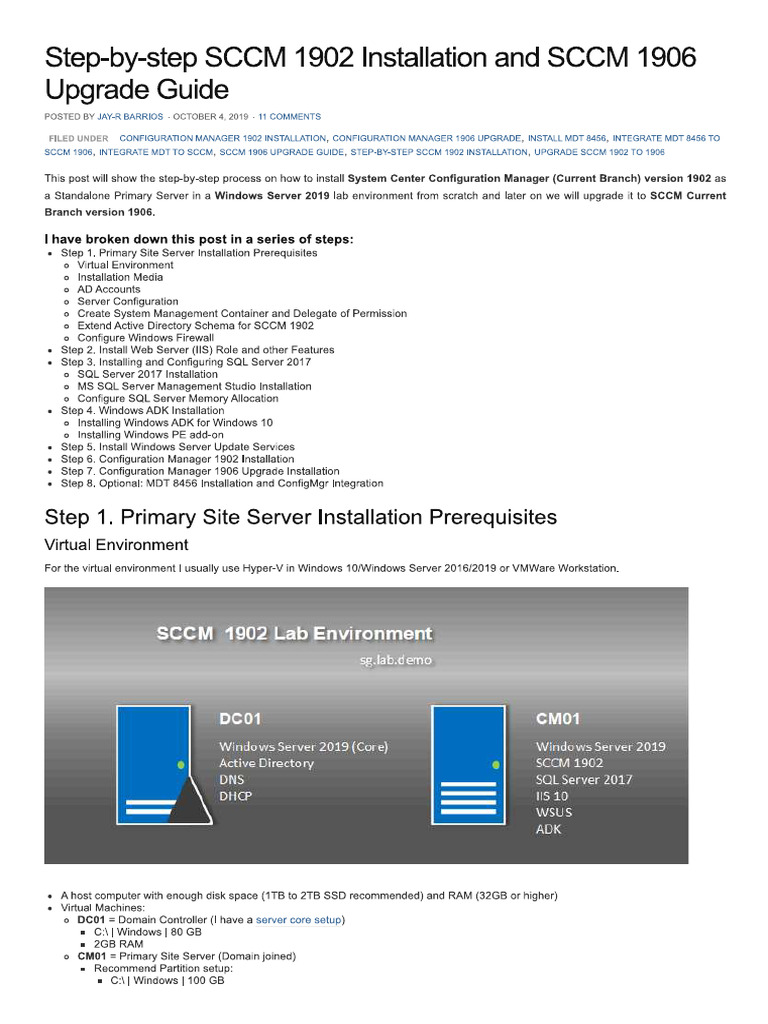 SCCM Step by Step Install | PDF