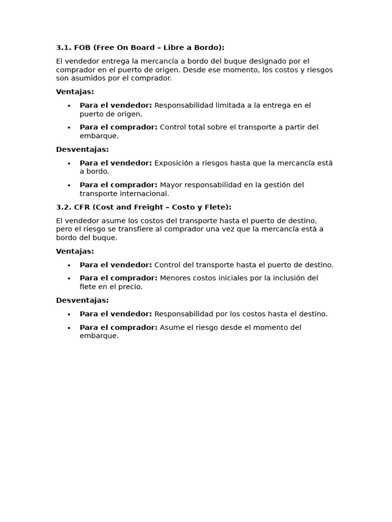 Fob y CFR | PDF