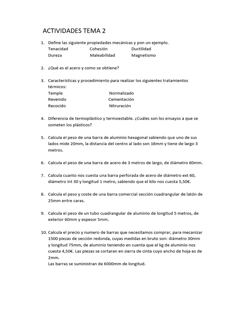 Actividades Tema 2 | PDF