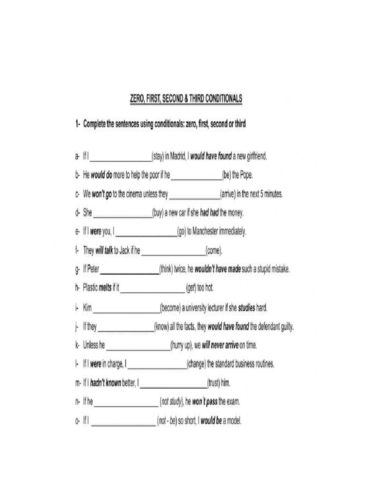 Conditional Homework | PDF