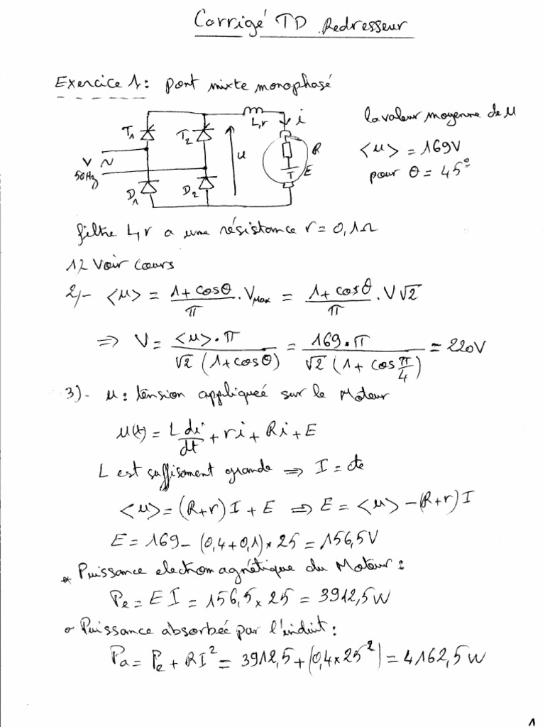 Corrigé TD Redresseur PDF | PDF