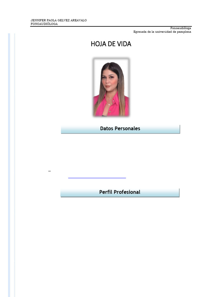 Hoja de Vida Actualizada Jennifer Paola Arevalo | PDF