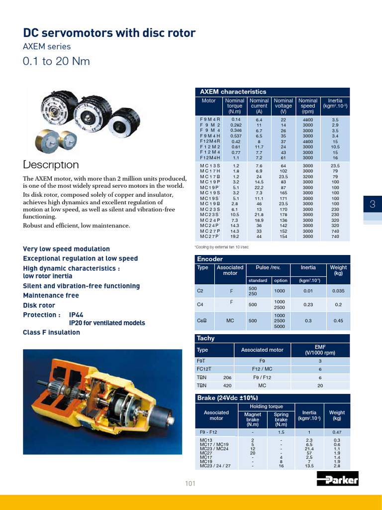 AXEM DC Servomotors Overview | PDF | Electric Motor | Vehicle Technology