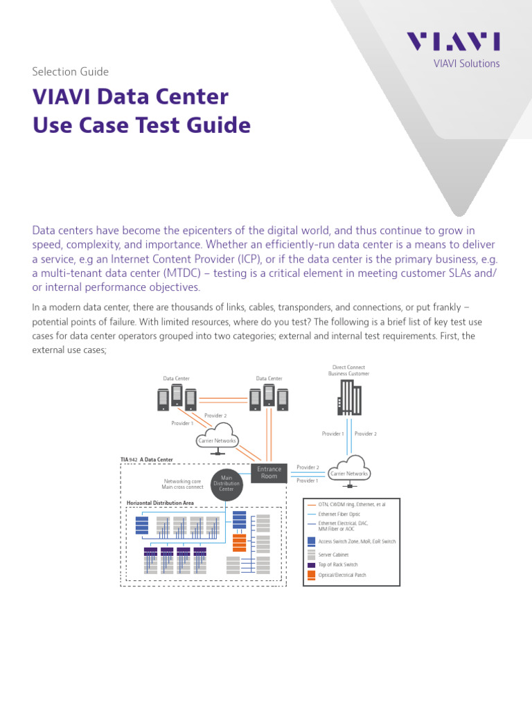 VIAVI Data Center Test Use Cases Guide | PDF | Fiber Optic ...