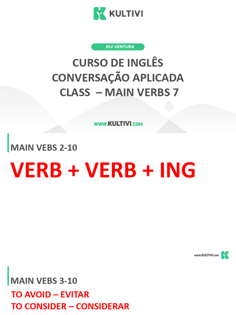 Main Verbs in English Conversation | PDF