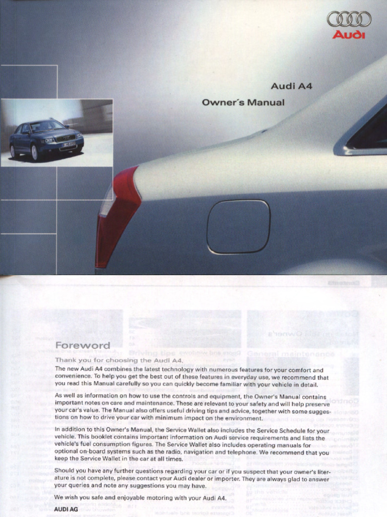 Audi A4 Owner's Manual | PDF