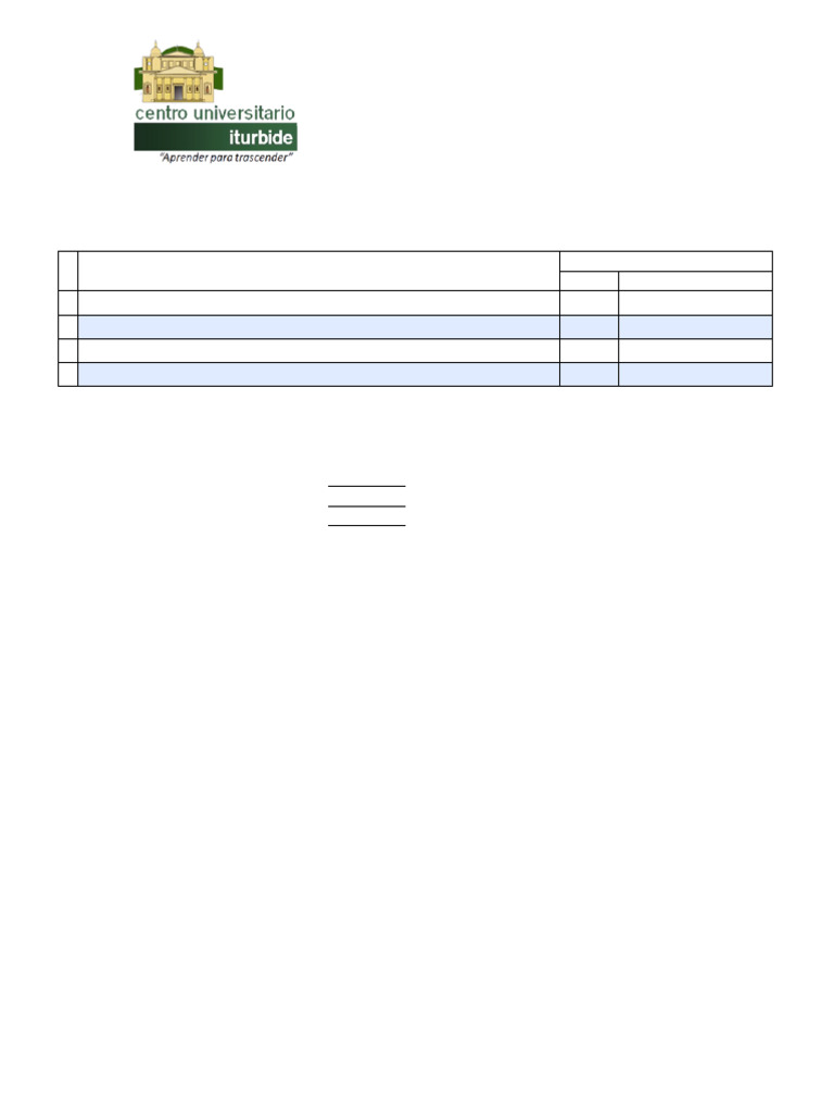 Formato de Control Interno: Centro Universitario Iturbide | PDF