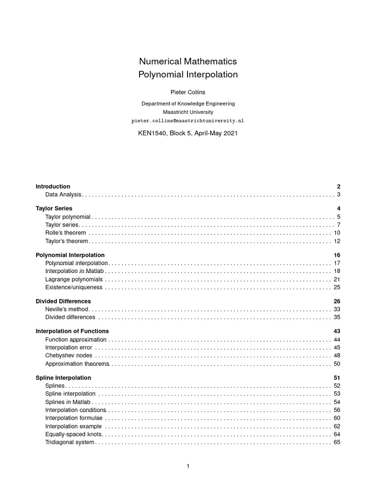 Topic 3 Handout | PDF | Interpolation | Applied Mathematics