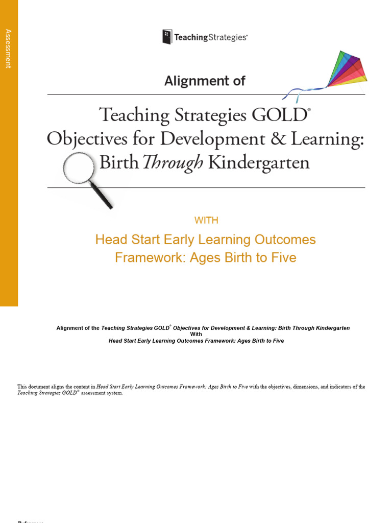 Alignment of Teaching Strategies GOLD® and Head Start Framework | PDF ...