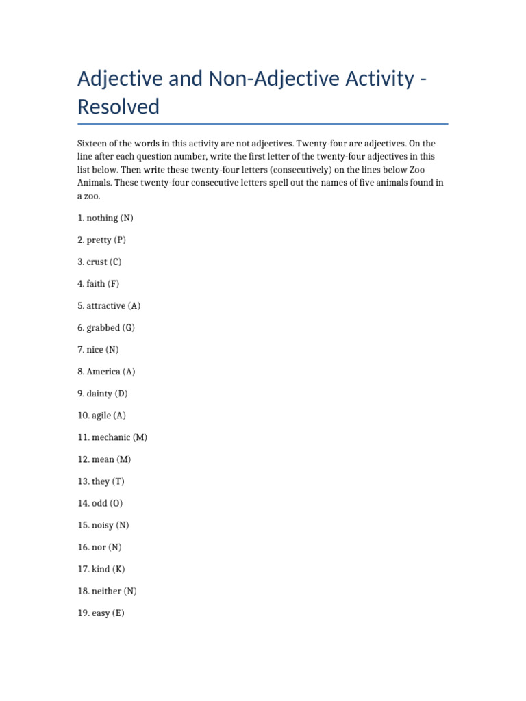 Adjective_NonAdjective_Activity_Resolved | PDF