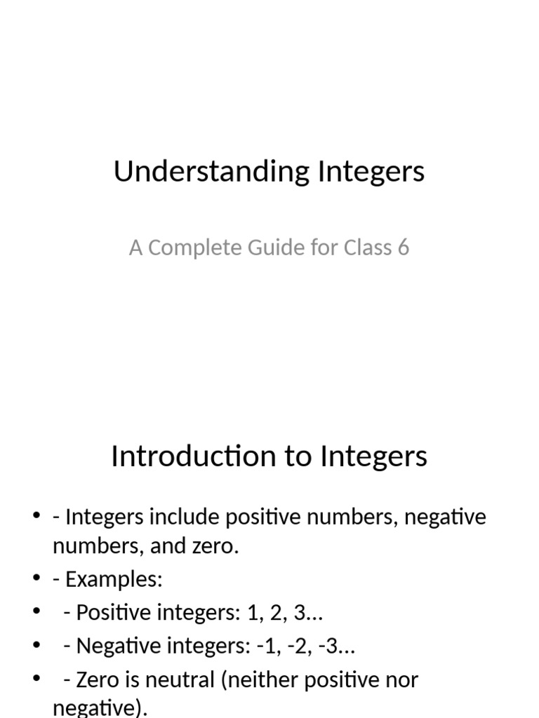 Understanding Integers | PDF