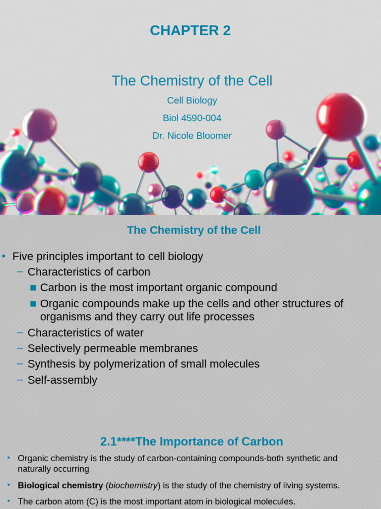 Ch2PPT Cellchem Cellbio 2 | PDF | Macromolecules | Chemical Bond