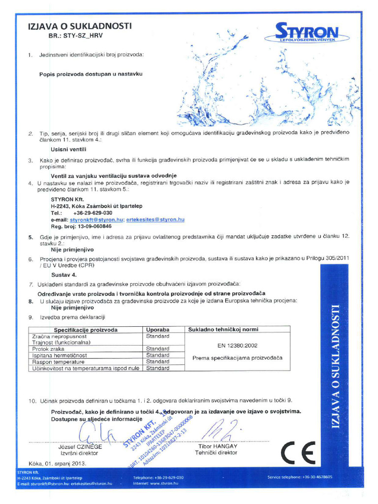 V44760 Izjava o Sukladnosti PDF | PDF