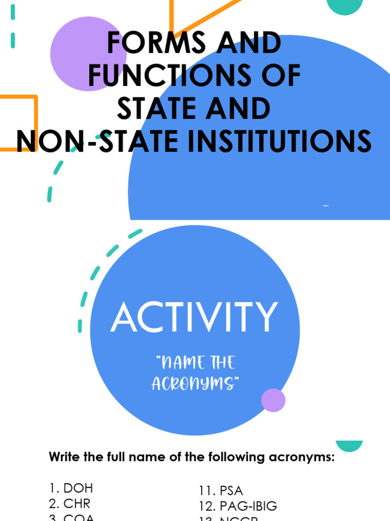Acronyms of State and Non-State Institutions | PDF | Economies ...