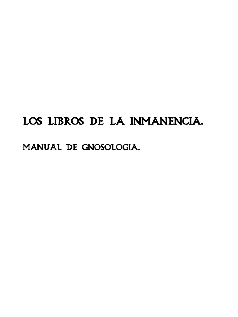 LOS_LIBROS_DE_LA_INMANENCIA | PDF | Conocimiento | Alma