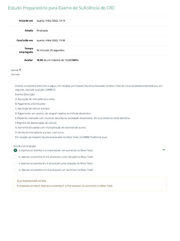Estudo para Exame de Suficiência CRC | PDF | Contabilidade | Relatório anual
