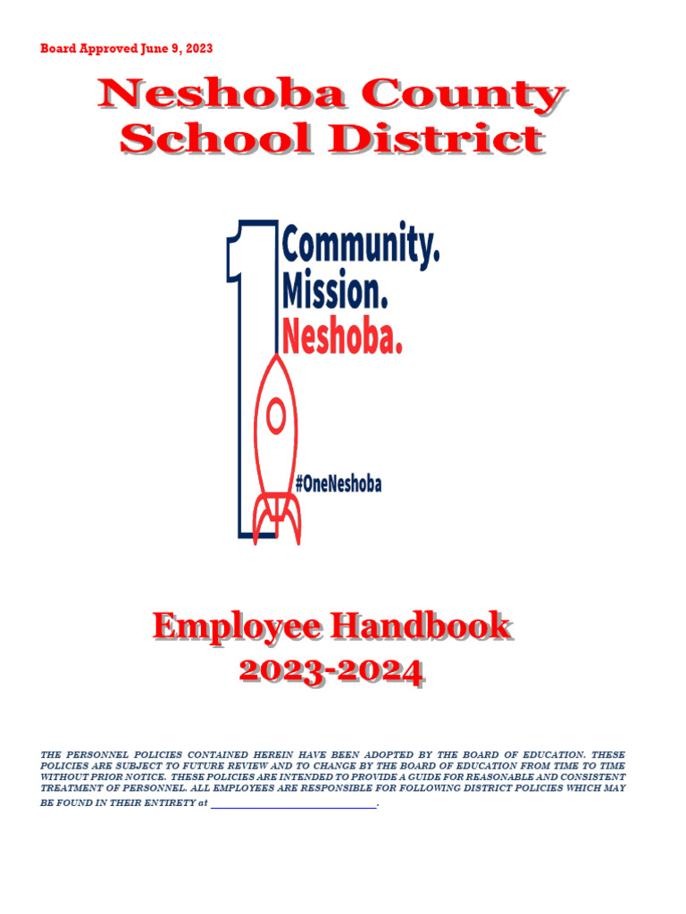 Employee Handbook 2023-2024 | PDF | Teachers | Harassment