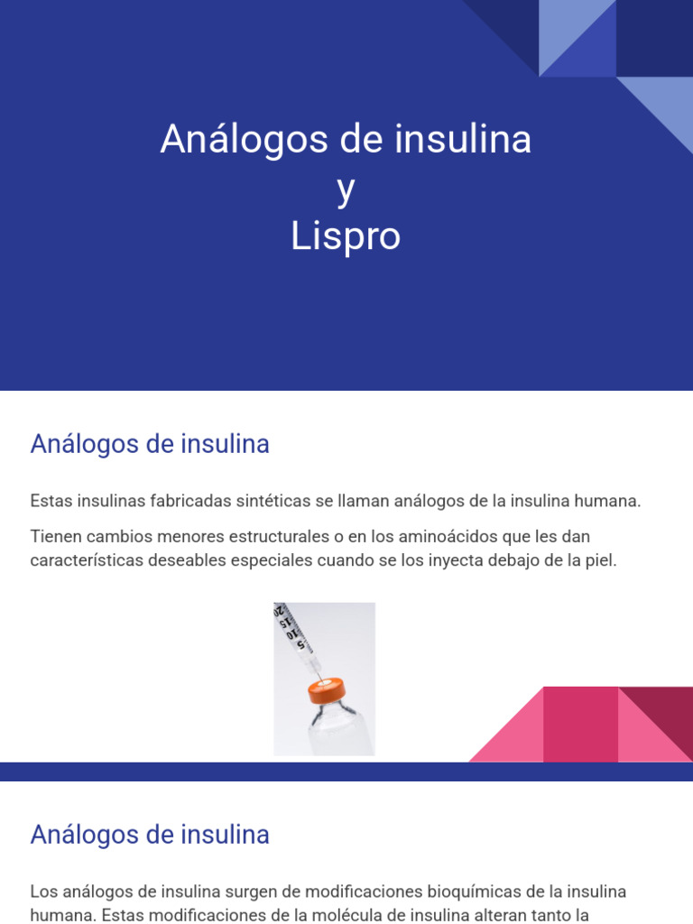 Análogos de insulina y Lispro | PDF | Insulina | Bioquímica