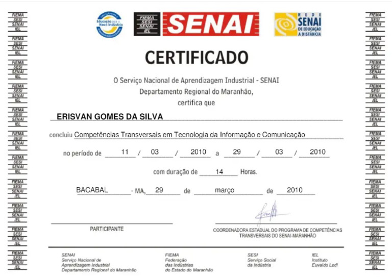 Certif Senai | PDF