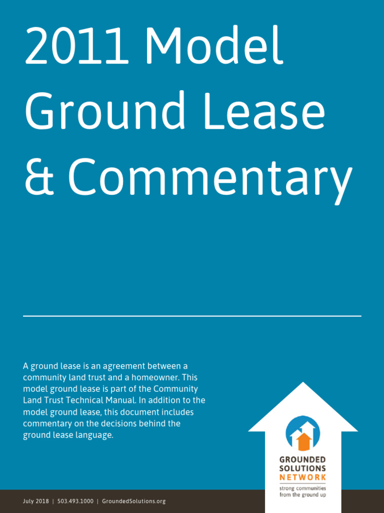 2011 Model Ground Lease and Commentary | PDF | Mortgages | Mortgage Law