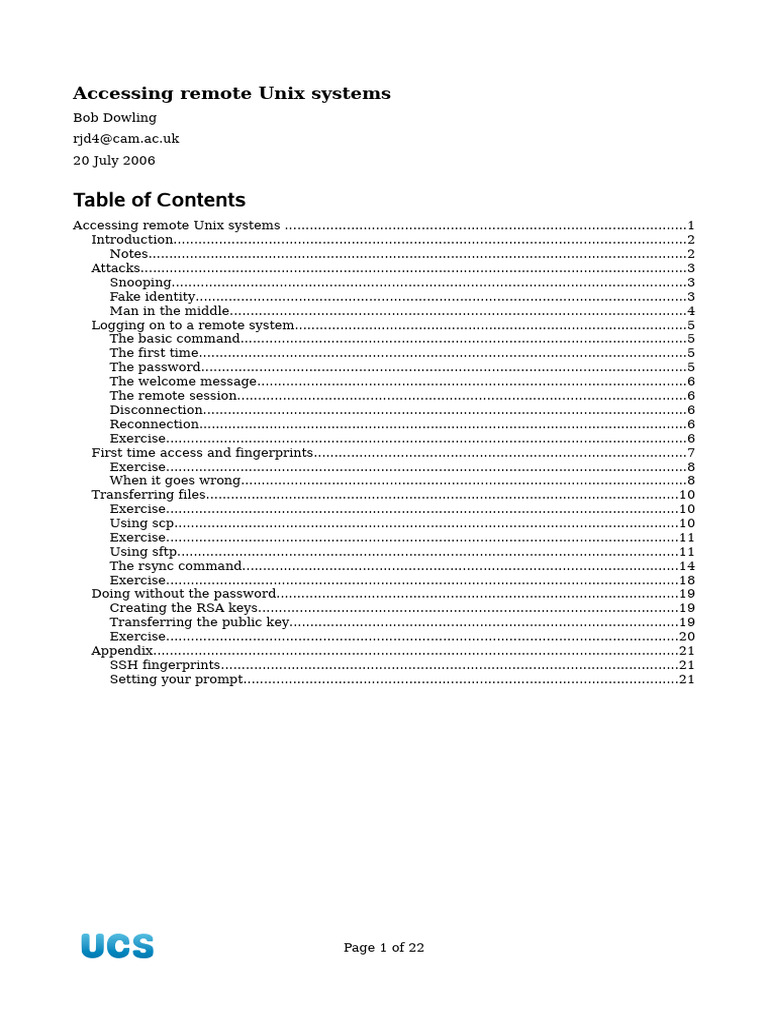 Remote Linux Connections | PDF | Secure Shell | File Transfer Protocol
