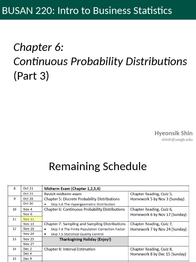 06 Continuous Probability Distributions - Part 3 | PDF | Probability Distribution | Probability ...