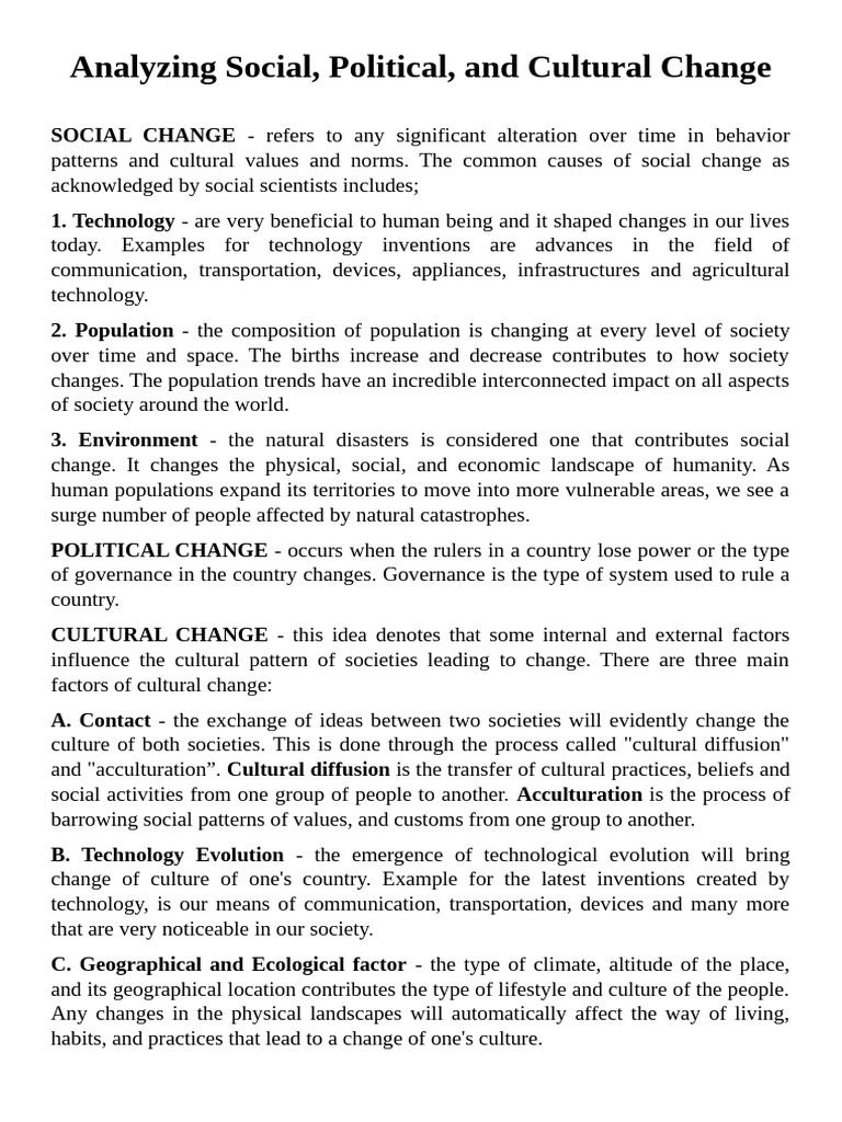 UCSP Report 2nd Sem 3rd Quarter ANALYZING SPC CHANGE | PDF
