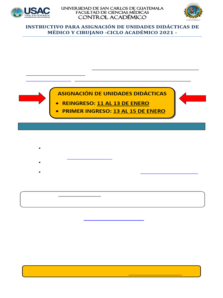 Instructivo para Asignación UDs 2021 Final - Control Académico | PDF