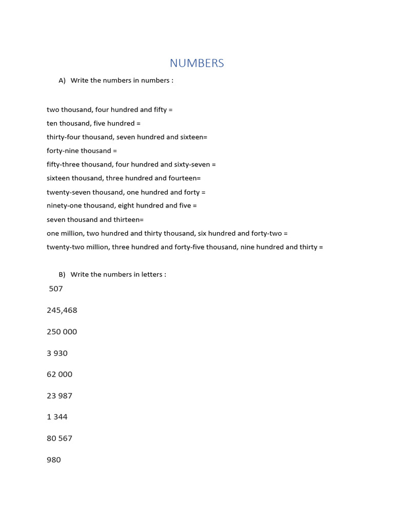 Convert Numbers to Words and Vice Versa | PDF
