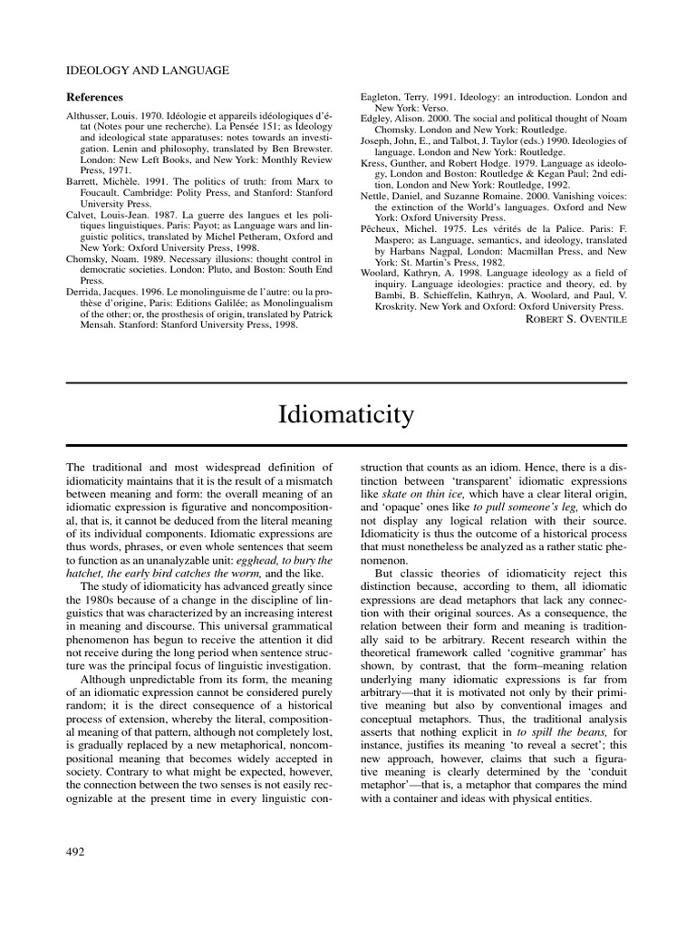 Understanding Idiomaticity in Language | PDF | Idiom | Semantics
