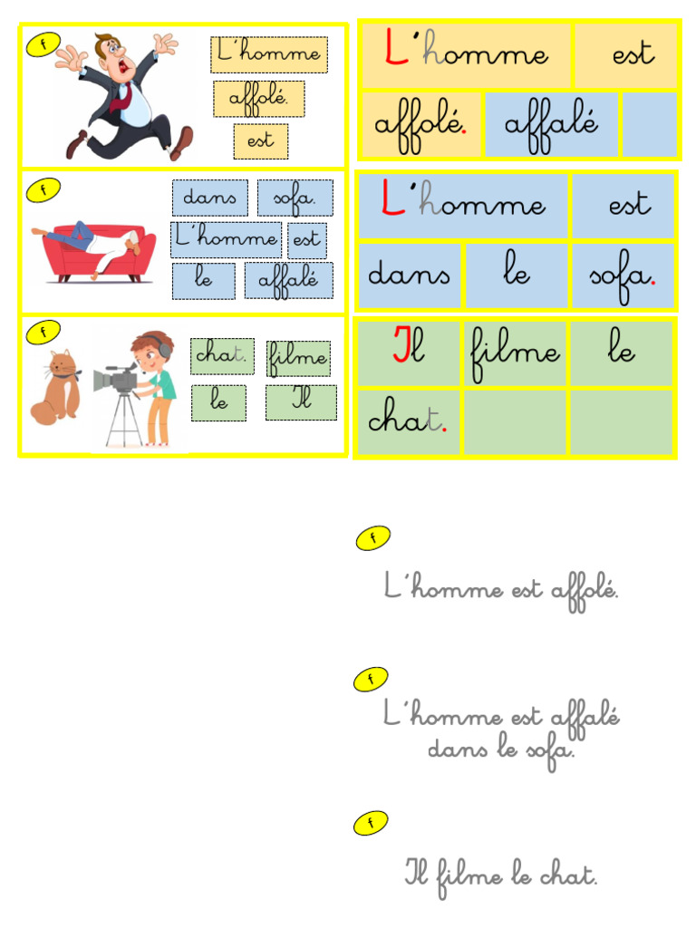 Ecrire Une Phrase - Ceinture Jaune - Version Étiquettes | PDF