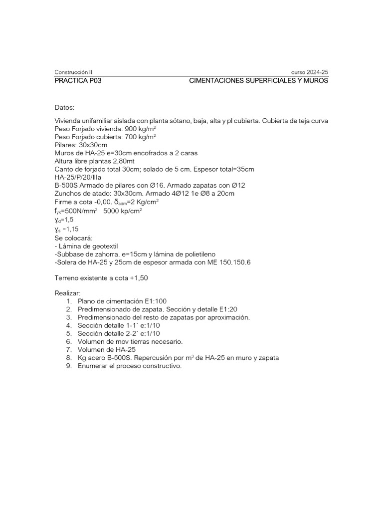 P03 Zapatas Muros | PDF