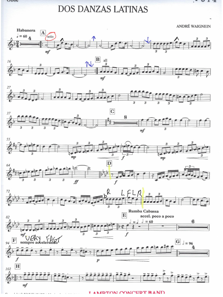 Dos danza - oboe part | PDF