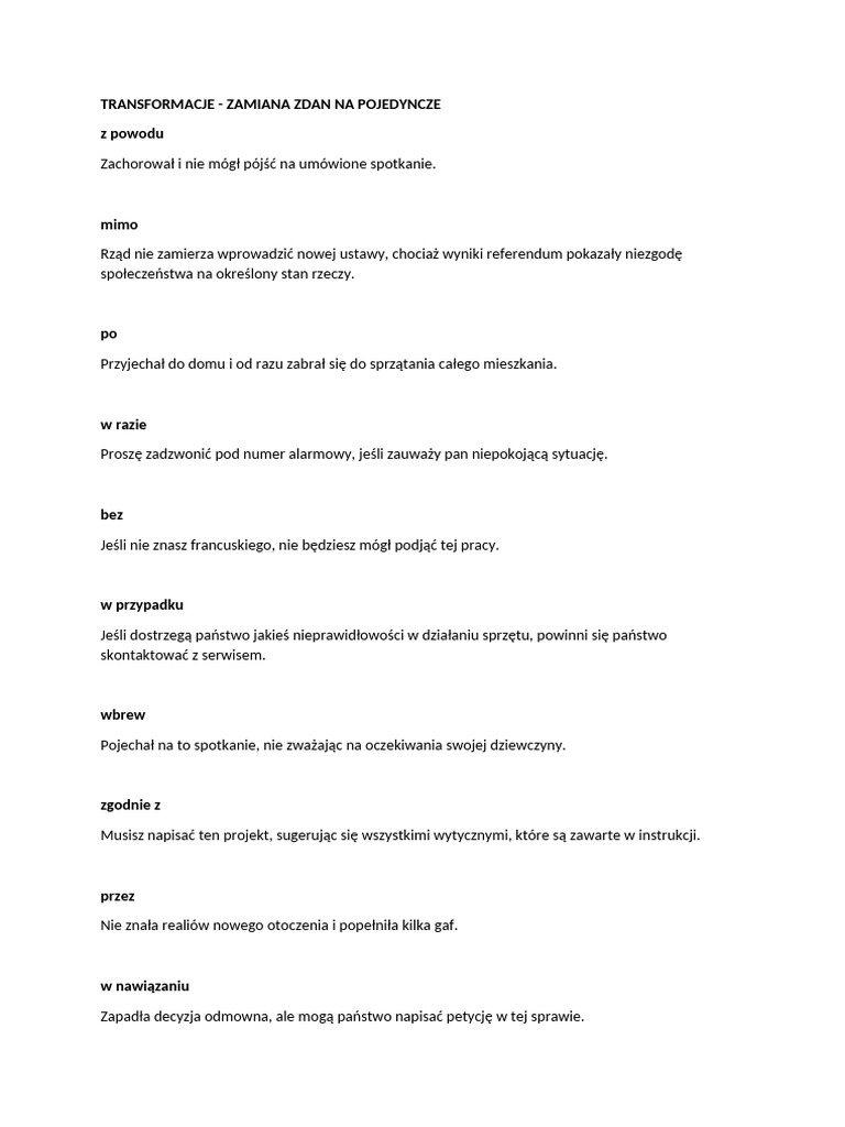 Transformacje b2 | PDF