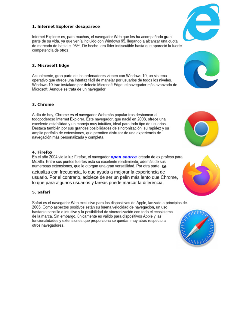 NAVEGADORES | PDF | explorador de Internet | Internet
