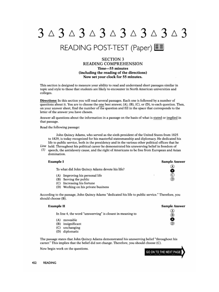 Reading Post Test | PDF