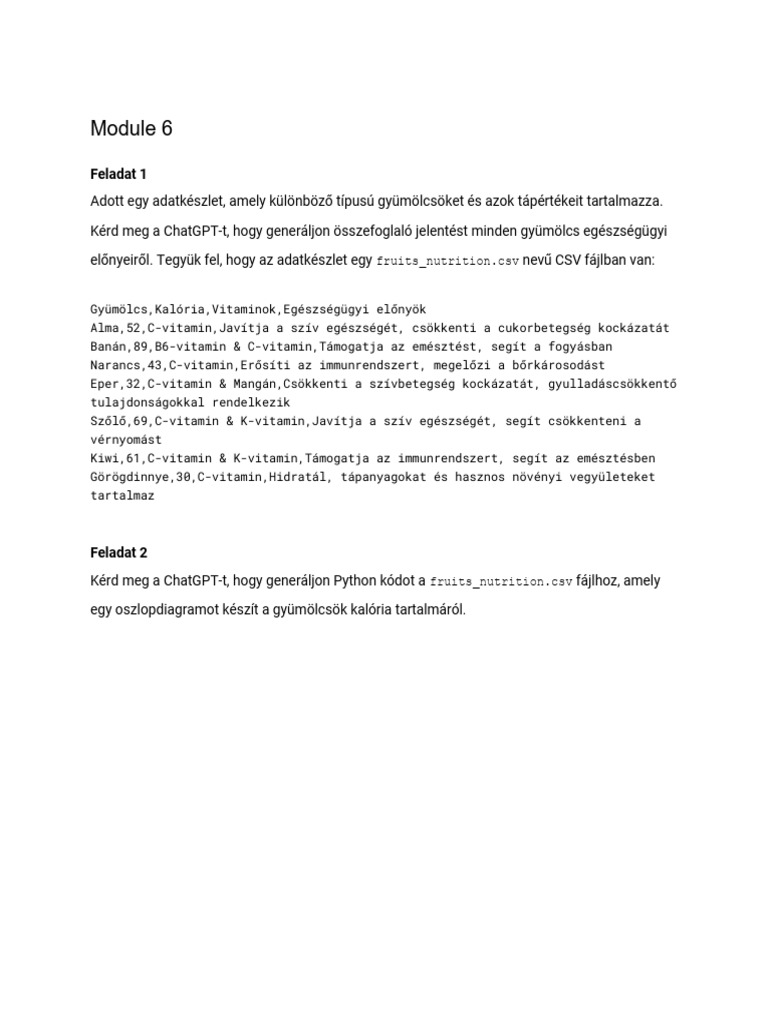 Python Adatfeldolgozas Workshop Feladatok 6 Modul ChatGPT Hasznalata ...