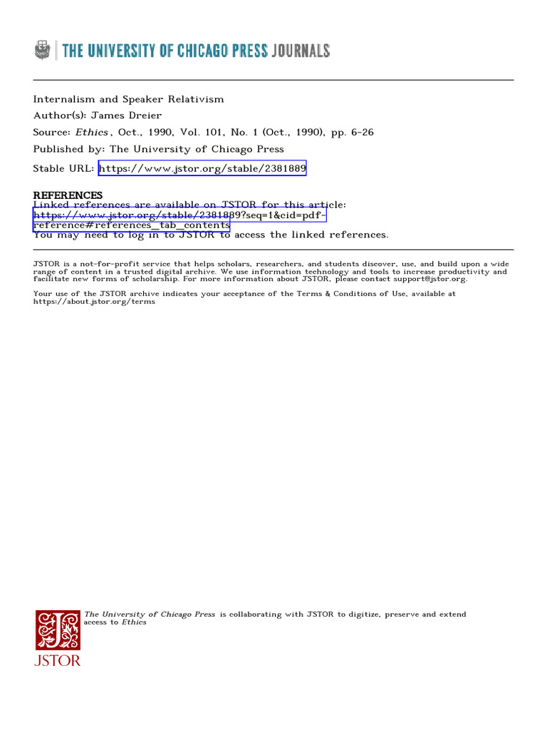 Dreier_Internalism and Speaker Relativism | PDF | Internalism And ...