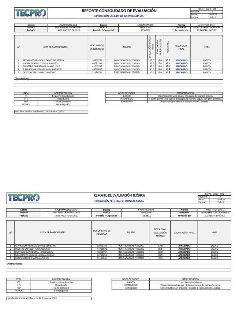 Consolidado de Notas Multimoldes S.A.C. | PDF