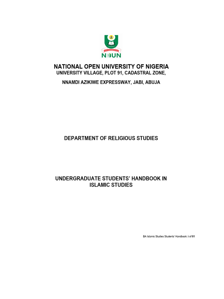 Handbook BA Islamic Studies Editing Version | PDF | Academic Degree ...