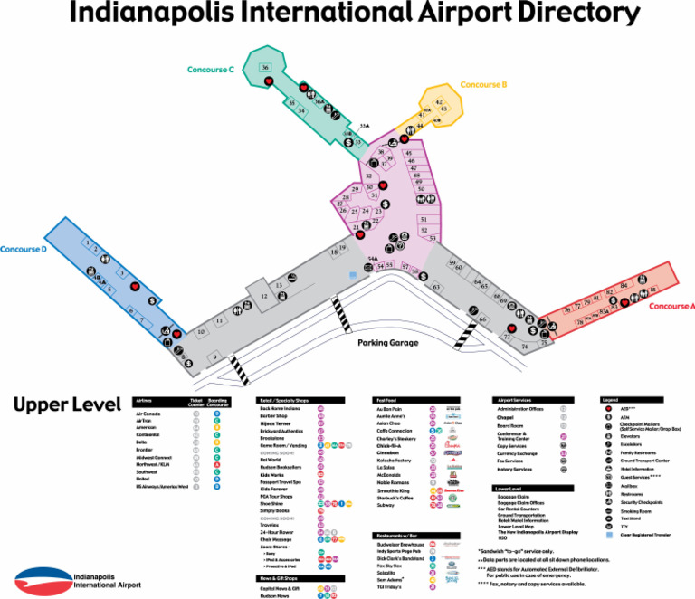Indianapolis International Airport Terminal Map | PDF
