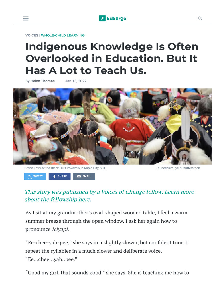 Indigenous Knowledge in Education Insights | PDF | Learning | Knowledge