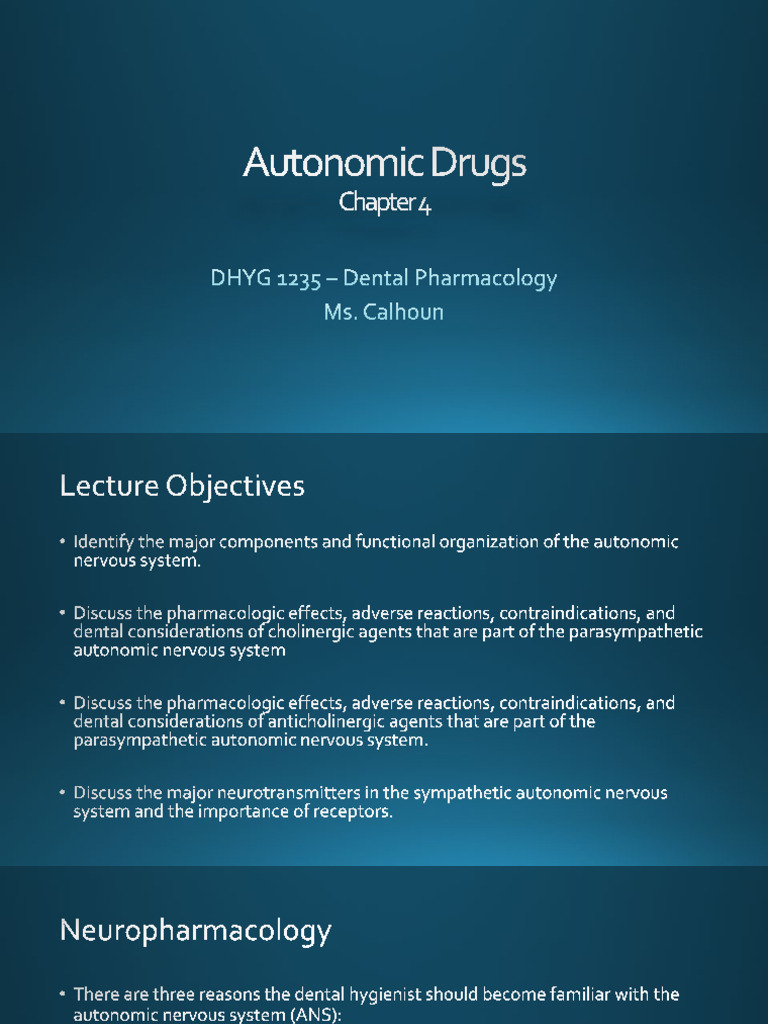 Autonomic Drugs | PDF