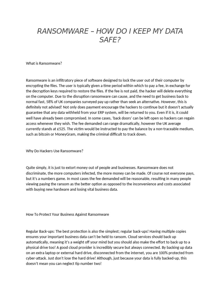 RANSOMWARE | PDF | Ransomware | Antivirus Software