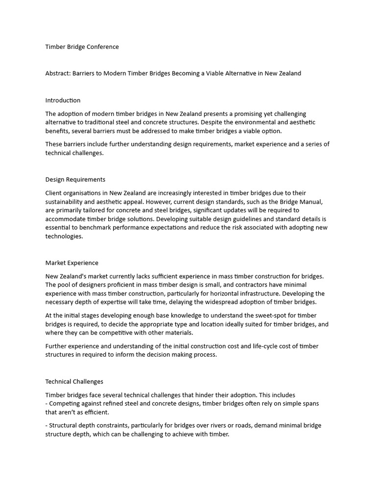 Timber Bridge Conference 2024 | PDF | Bridge | Concrete