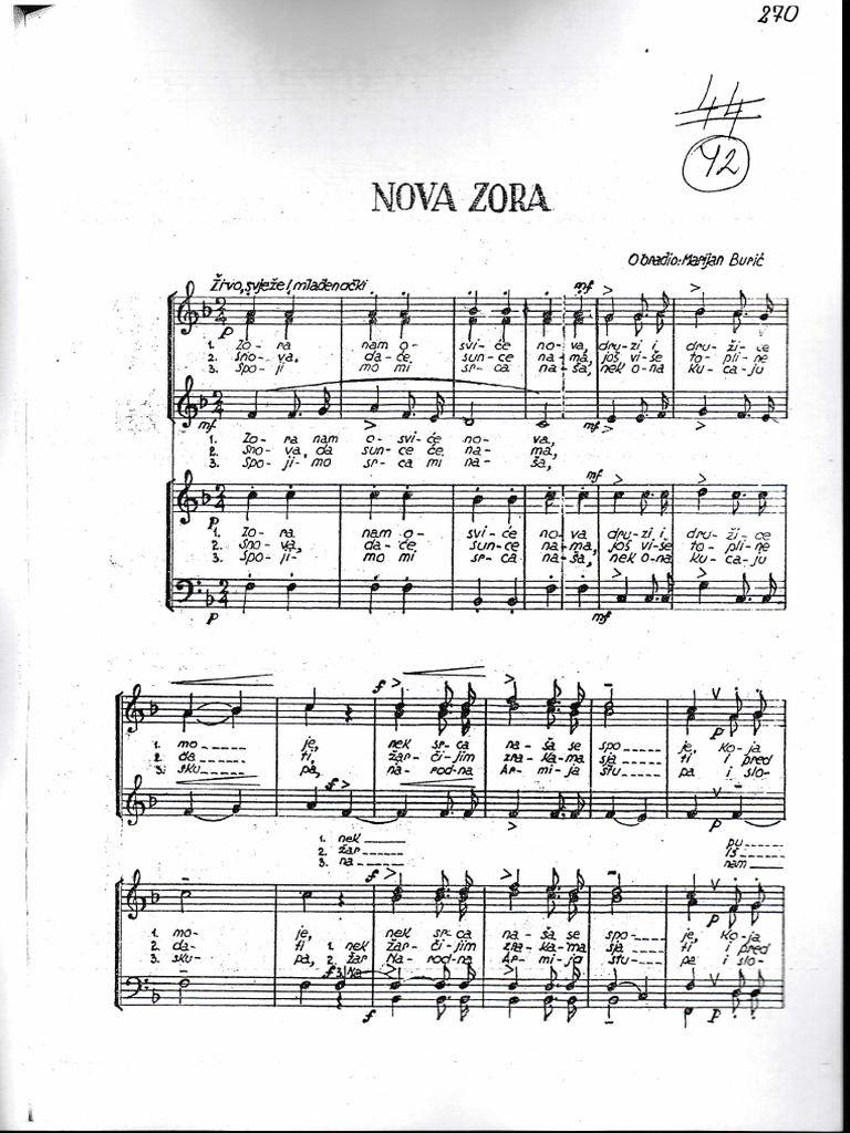 Nova Zora Satb - Obradio Marijan Burić | PDF