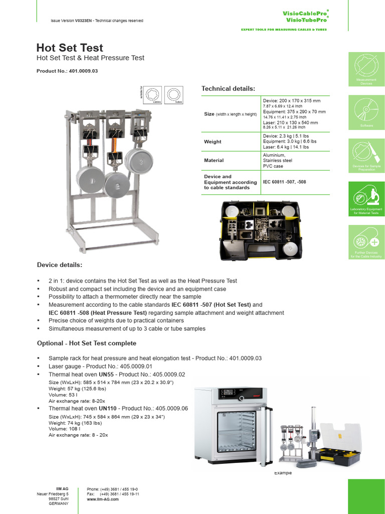 Data Sheet Hot Set Test | PDF | Applied And Interdisciplinary Physics ...