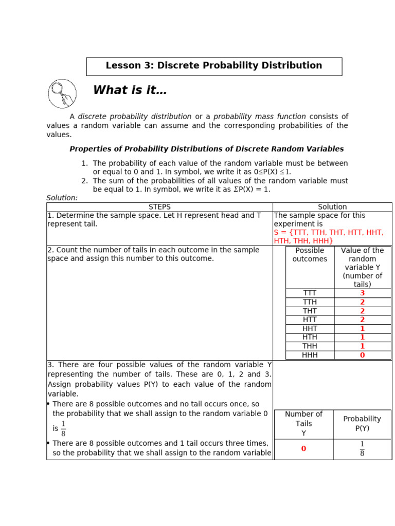Lesson-3 | PDF | Probability Theory | Probability Distribution