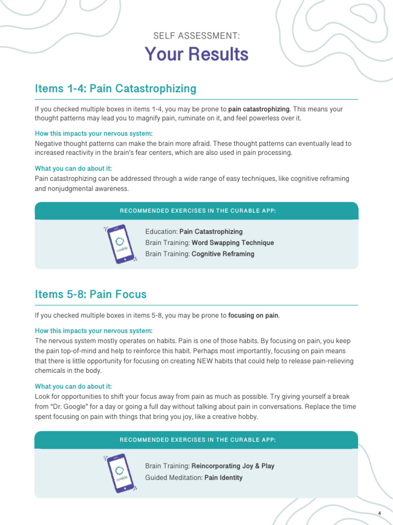 The Pain Brain Workbook Curable Pages 5 | PDF