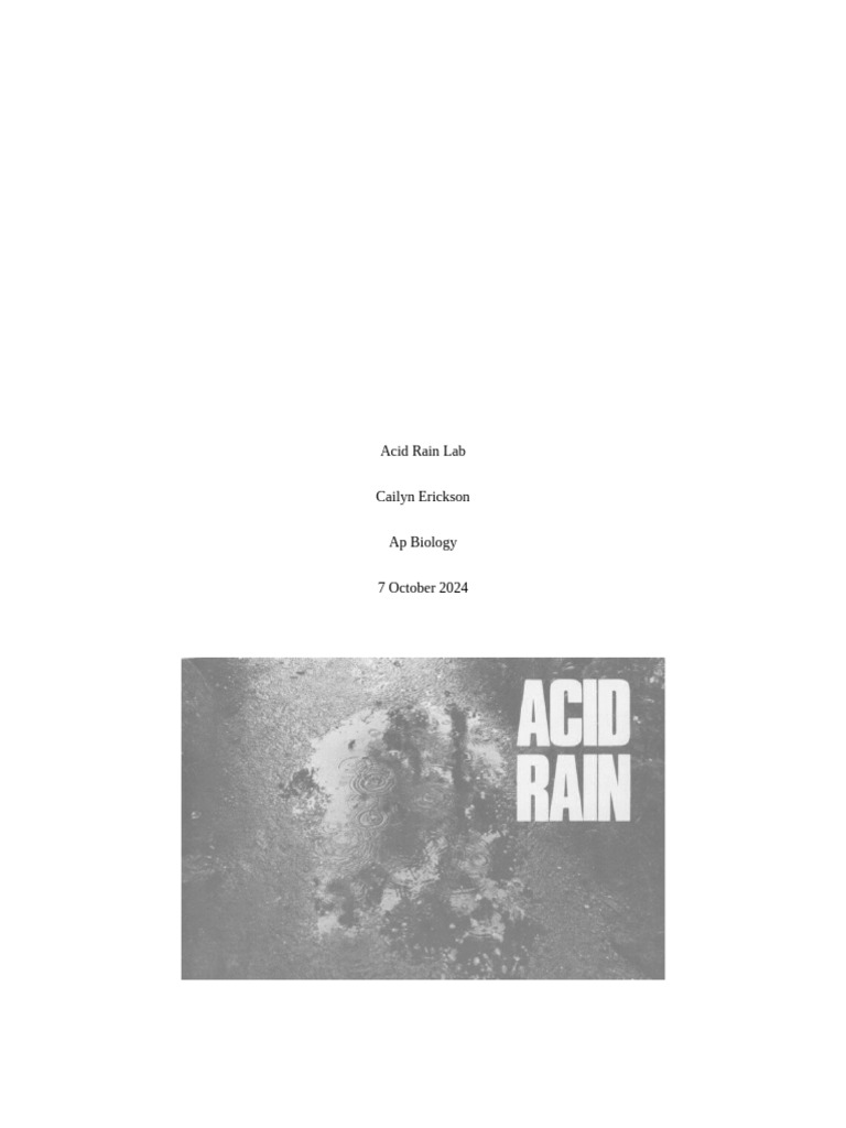 Ap Biology Acid Rain Lab Report | PDF | Rain | Seed